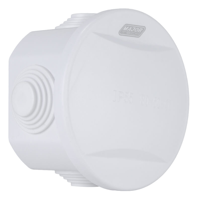 IP55 Junction Boxes with Rubber Gland (80mm x 80mm x 50mm) | MajorTech