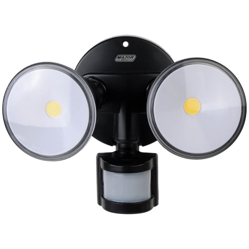 2400Lm / 20W Twin Head Security Floodlight with PIR Sensor | MajorTech